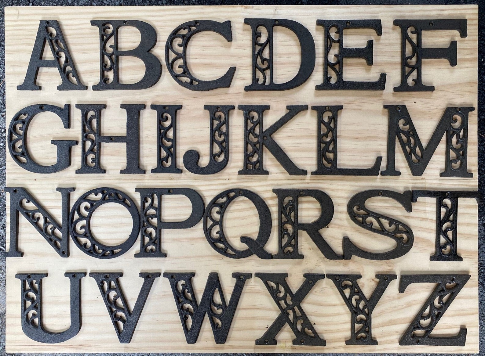Alphabet Letters Cast Iron Scroll Letter Rustic Victorian Monogram ...