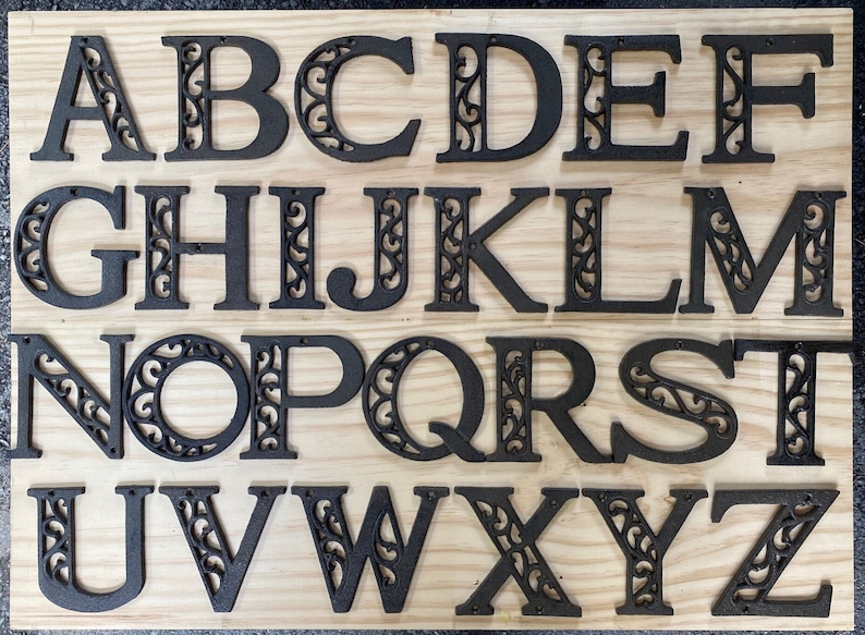 Alphabet Letters Cast Iron Scroll Letter Rustic Victorian Monogram ...