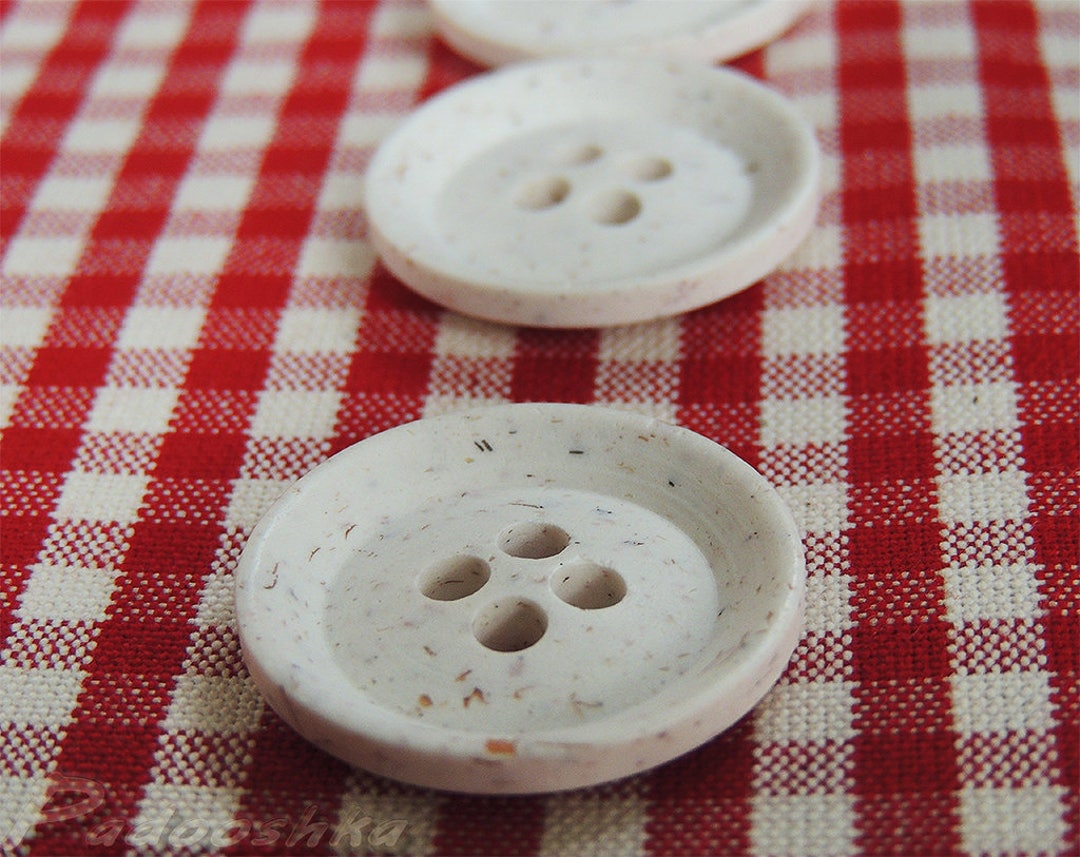 Rustic White Plastic Buttons, Distressed 4-hole Set (27mm) - Etsy