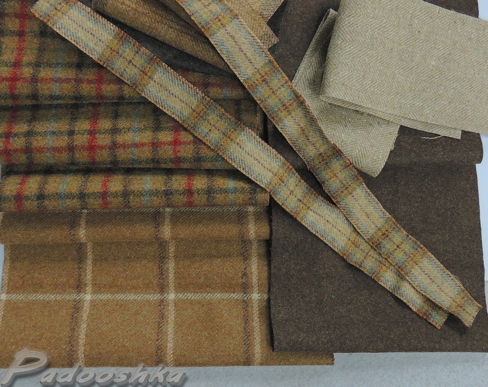 Paquet de tissu à carreaux écossais Brown tartan laine patchwork ...