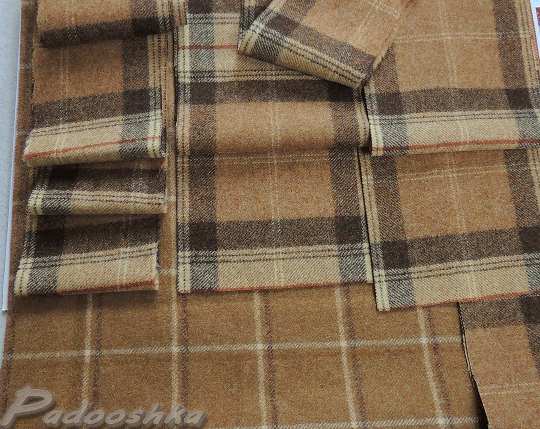 Scottish Tartan Wool Fabric Bundle, Brown Plaid Scraps, Abraham Moon - Etsy