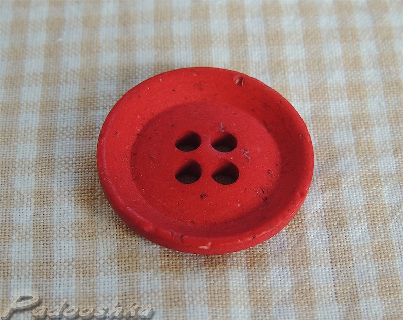 Red small buttons. Plastic 4 hole matt red buttons. Set of 12 | Etsy