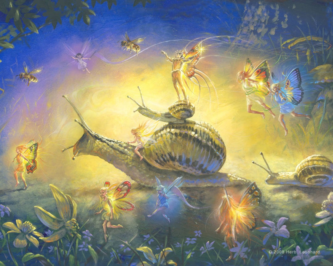 The Snail Parade, 8"x10" Fine Art PRINT, Fairy Print, Gifts for Her - Etsy