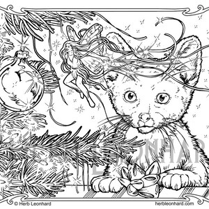 2 Holiday Fairy Coloring Pages, Snowflake Fae / Tinsel Fae, Herb ...