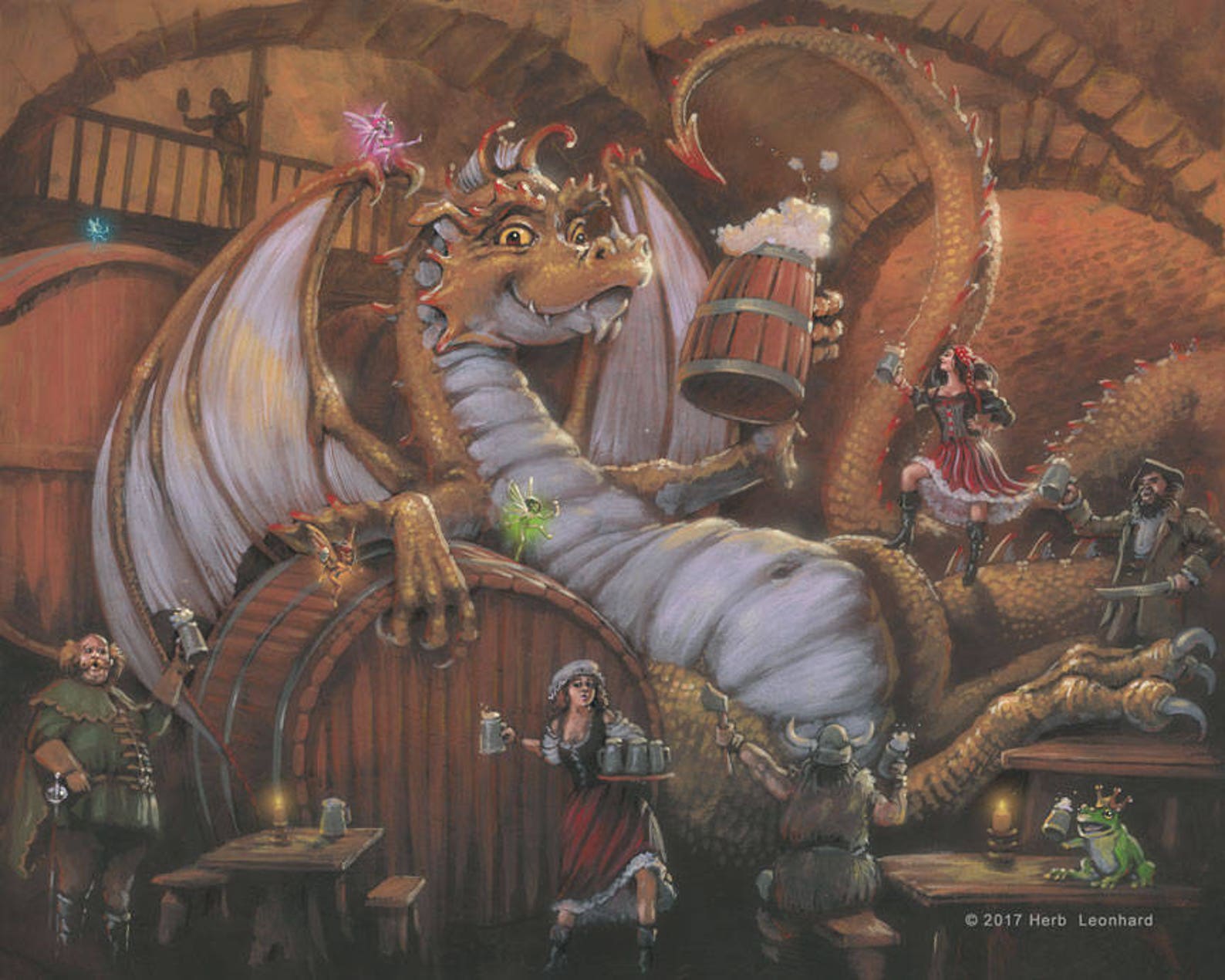 DRAGON With the Flagon Art Print Gifts for Her | Etsy