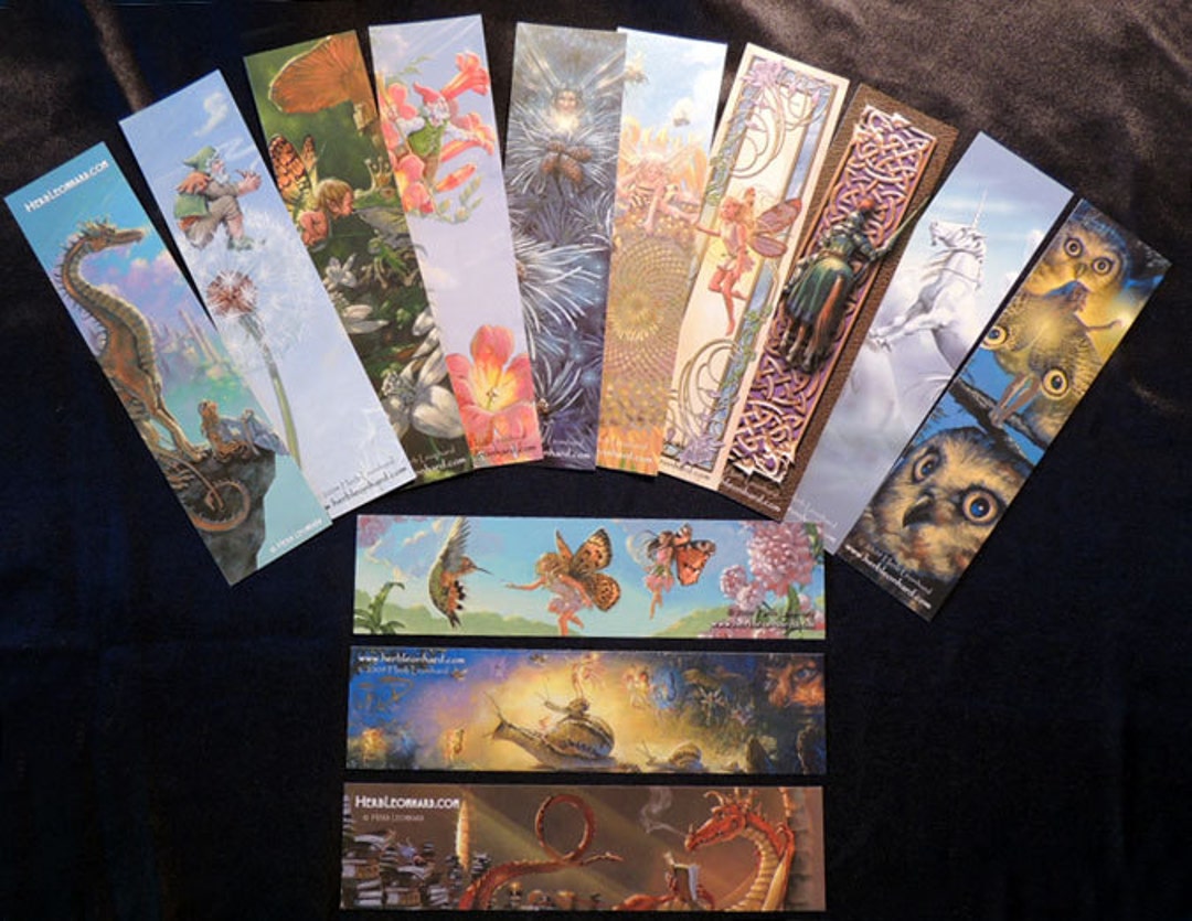 Bookmarks, Fairy Fantasy Bookmarks, Illustrated Bookmarks. SET of 13 ...