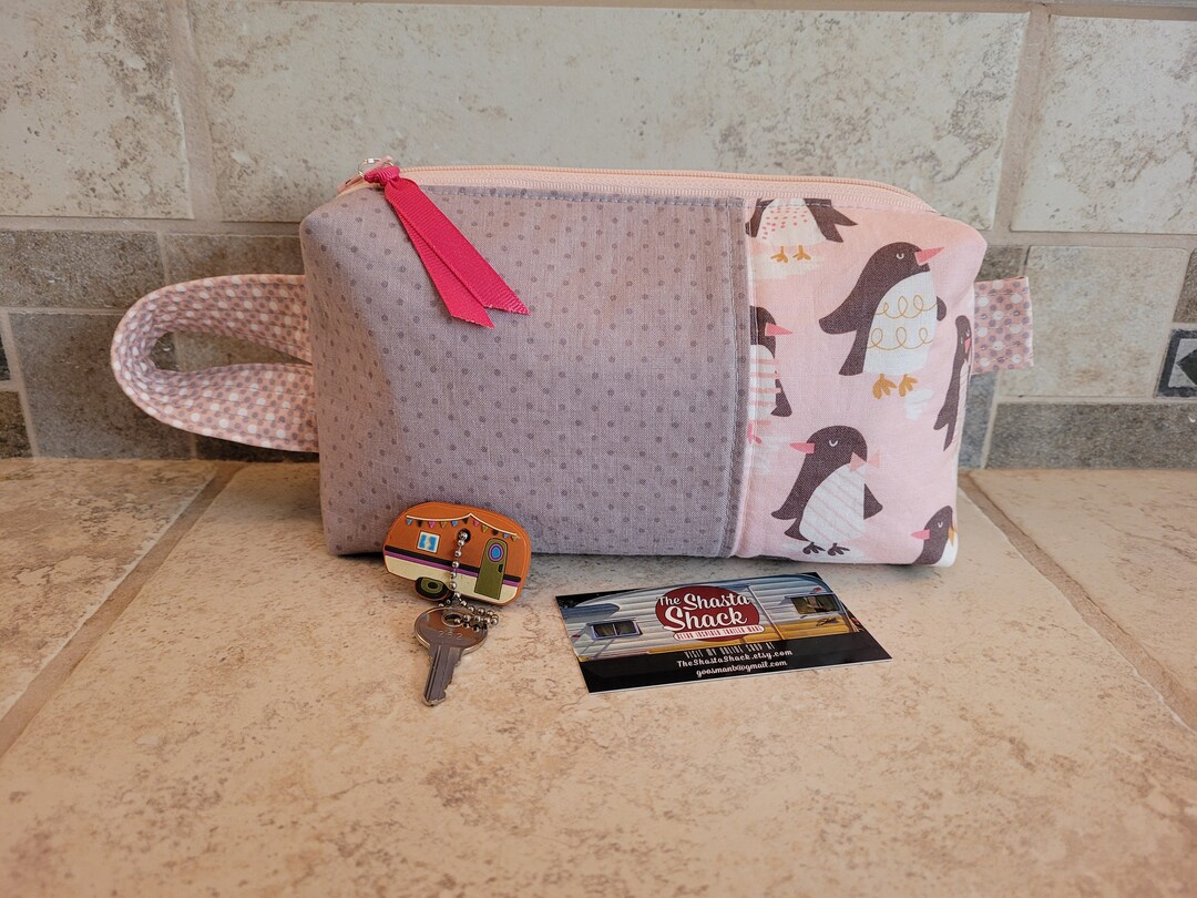 Boxy Zippered Pouch/bag With Penguin Print - Etsy