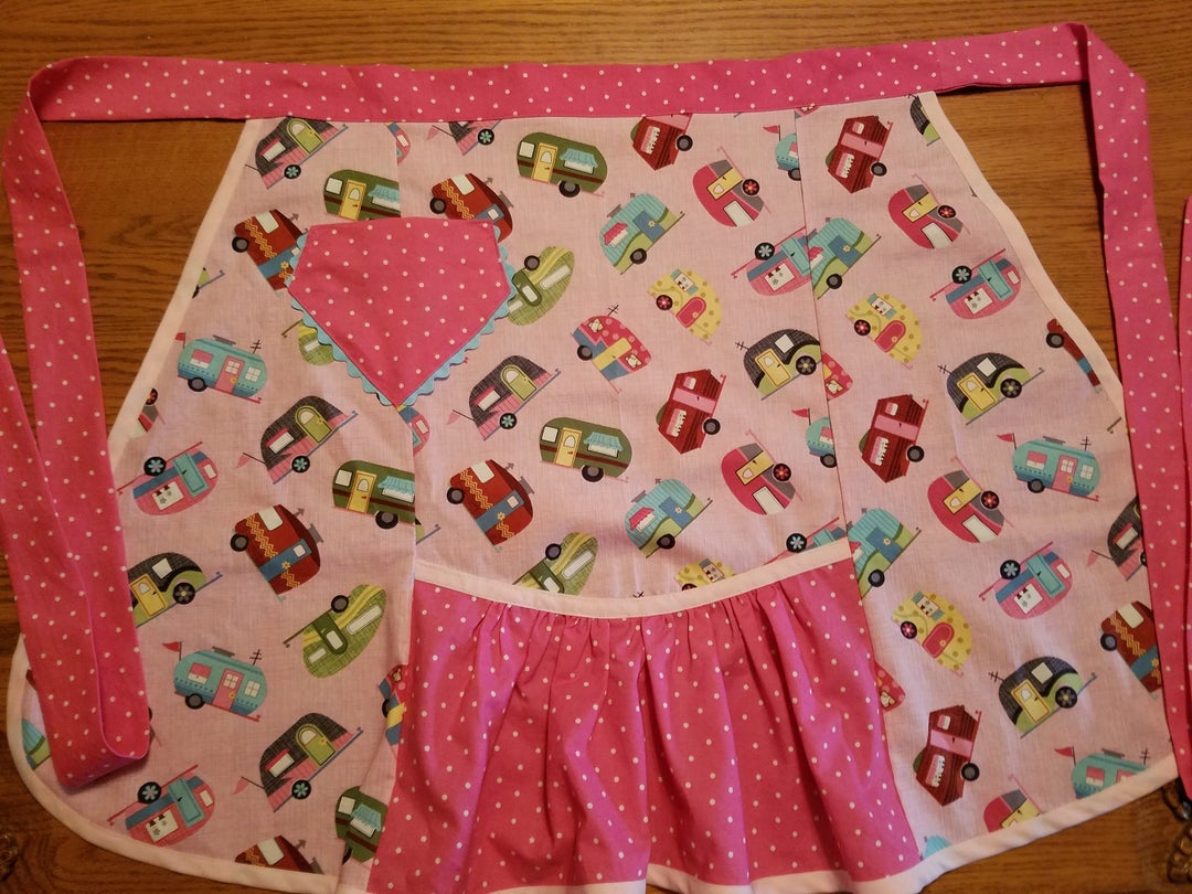 Sale Item: Vintage Style Half Apron With Vintage Trailers Print - Etsy