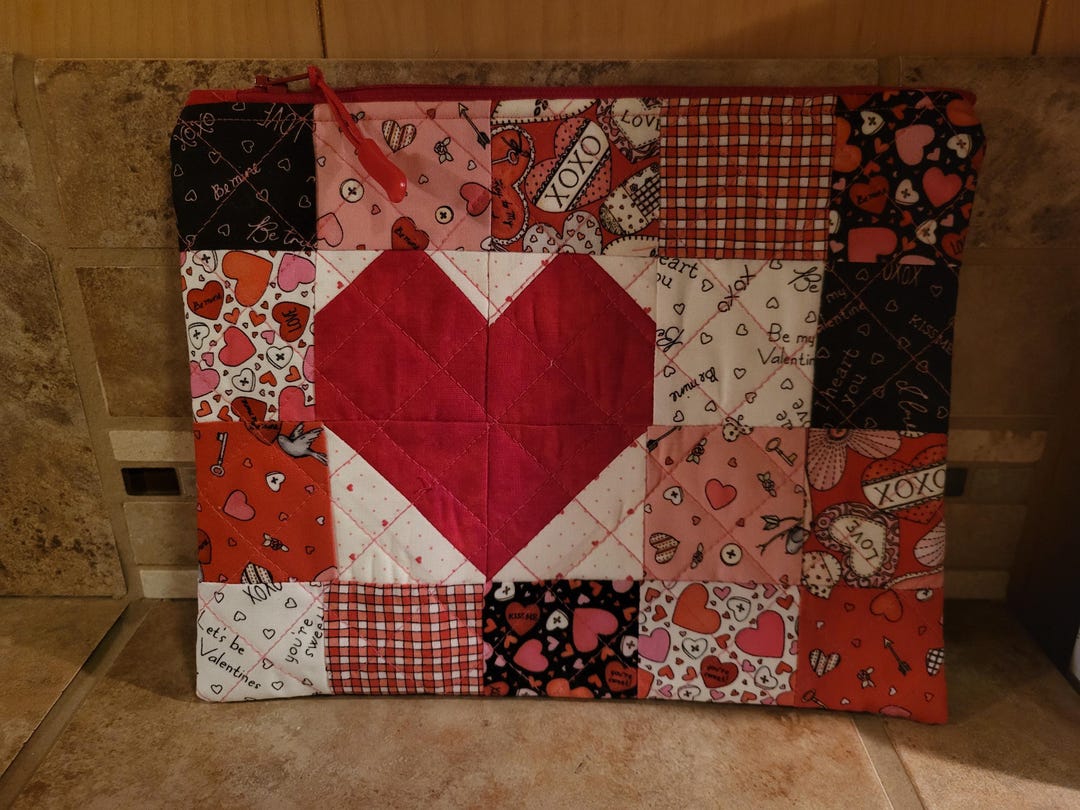 Quilted Heart Pouch/bag - Etsy