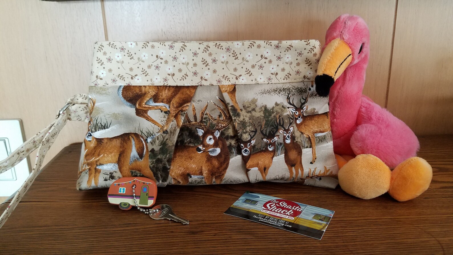 Pleated Wristlet Purse With Deer/elk Print - Etsy