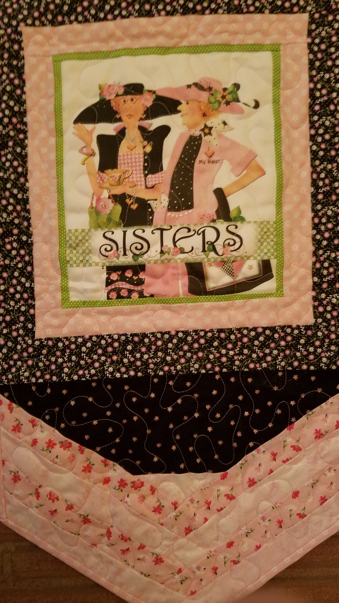 Quilted Wall Hanging/banner With Sisters Print - Etsy