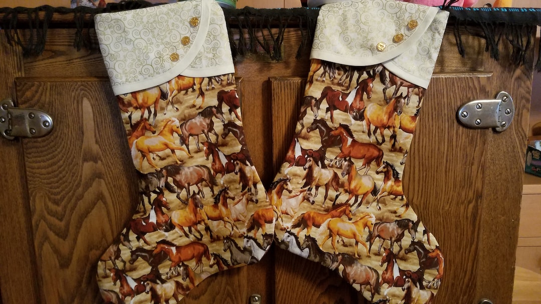 Christmas Stocking With Horse Print - Etsy