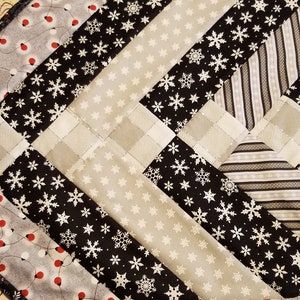 Quilted French Braid Table Runner With Christmas Trees Print - Etsy