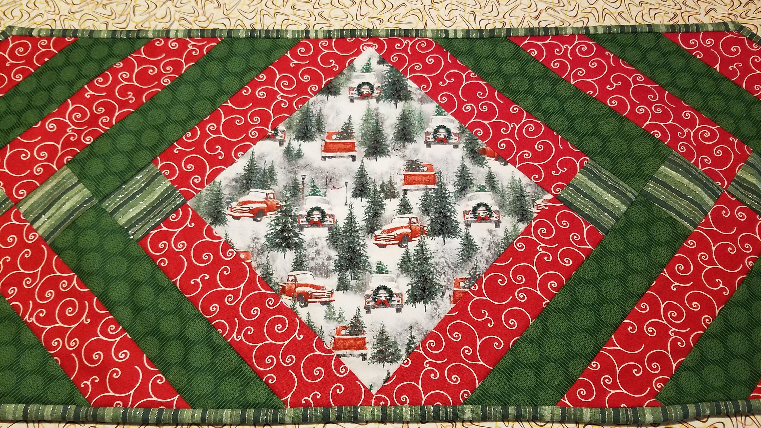 Gewatteerde Franse vlecht tafelloper met kerst retro rode - Etsy Nederland