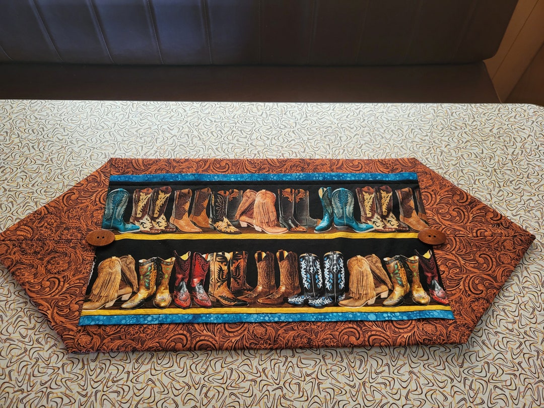 Table Runner With Western Boot Print - Etsy
