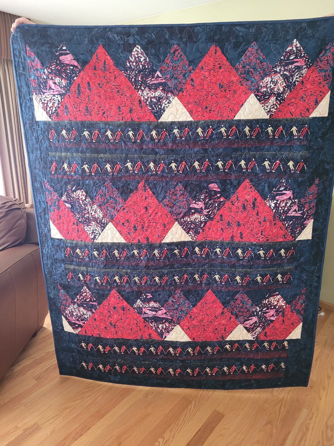 Lap Size Quilt With Ski Themed Print - Etsy