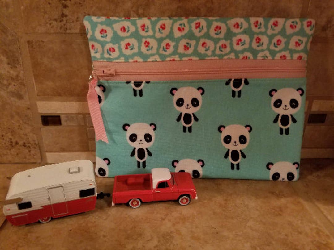 Small Zippered Bag With Panda Print - Etsy