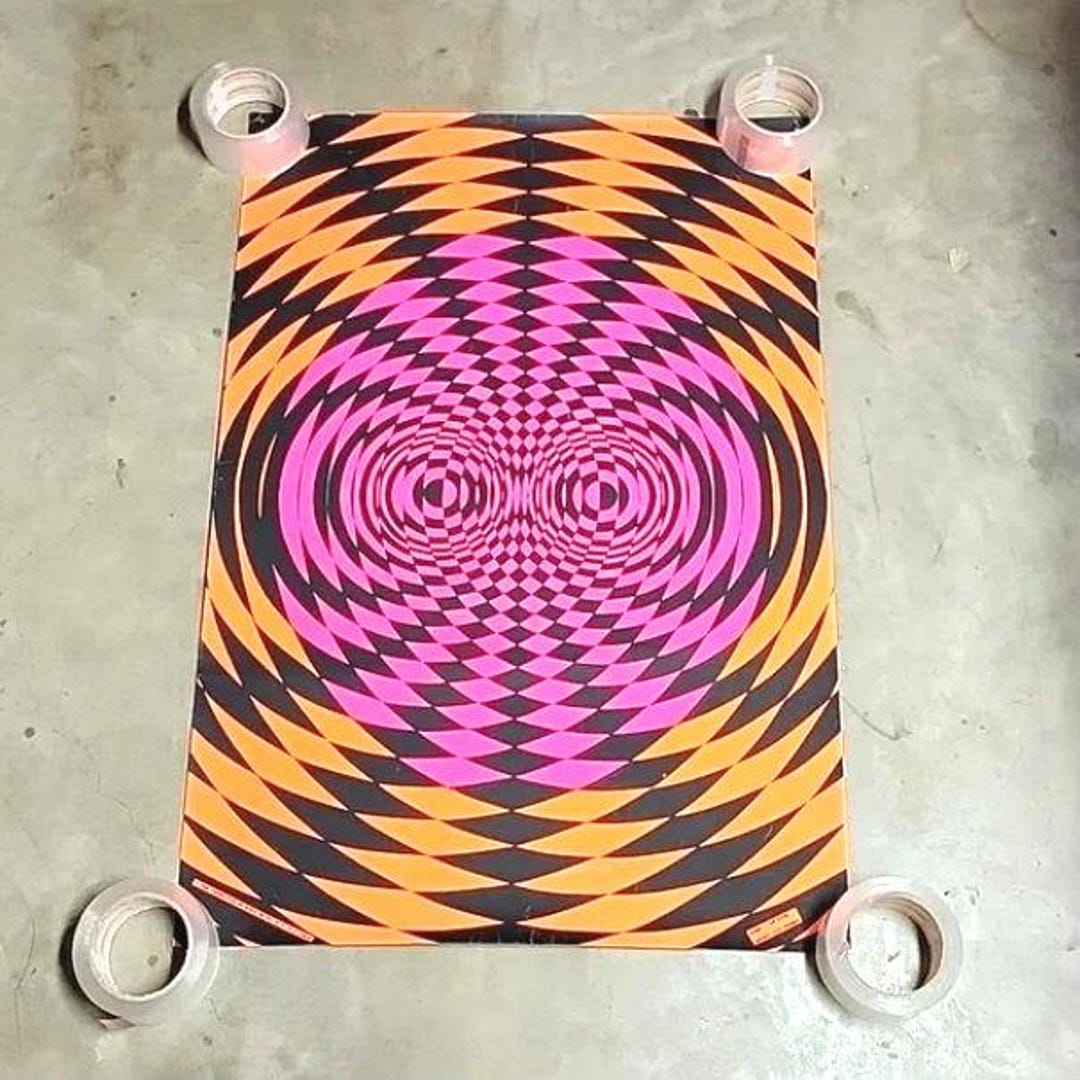 OP Eyes Vintage 60s 70s Blacklight Headshop THIRD EYE Poster by Pat ...