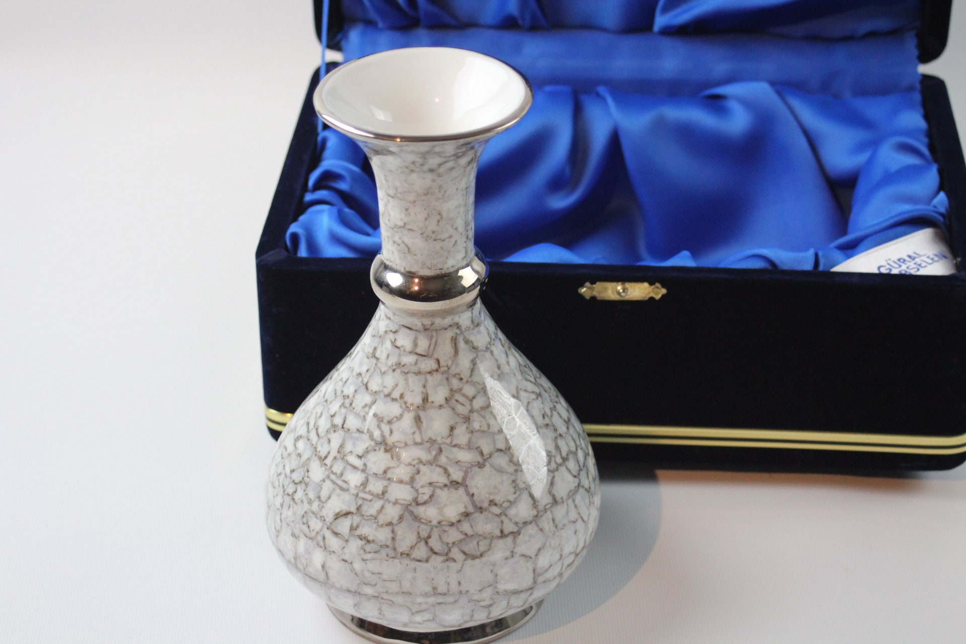 Gural Porselen Porcelain Flower Vase Vintage Güral Silver White Gray ...