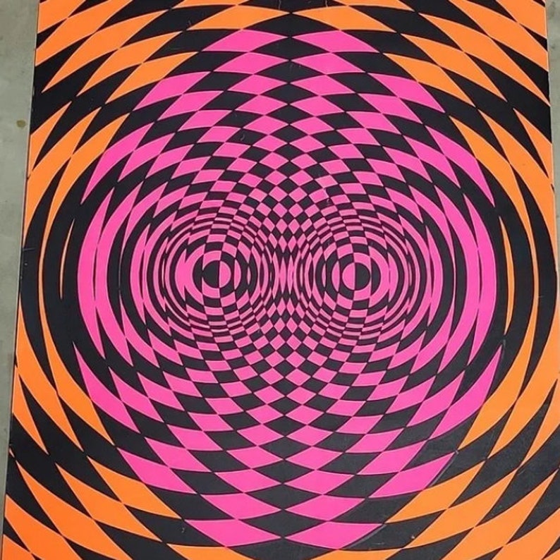 OP Eyes Vintage 60s 70s Blacklight Headshop THIRD EYE Poster by Pat ...
