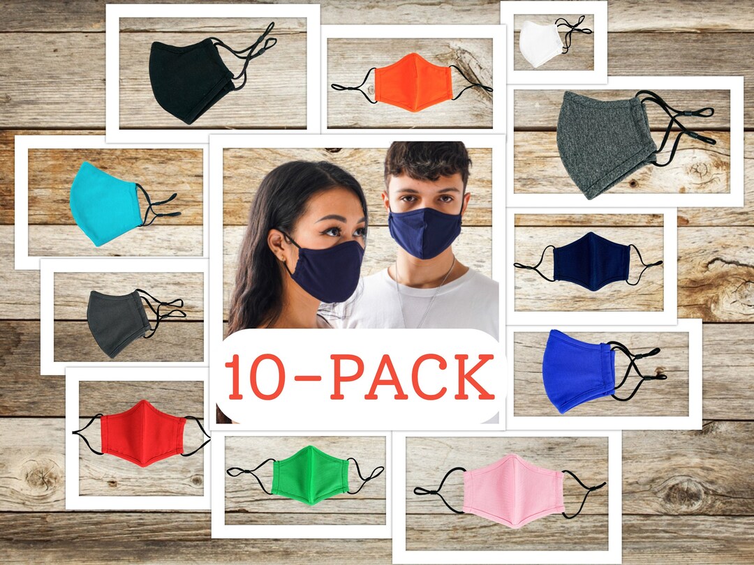 10-PACK Adult Anti-fog Masks Washable Reusable Basic Masks - Etsy