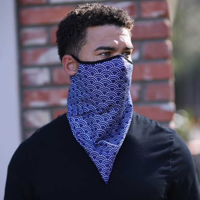 Adjustable Ear Loops Patterned Neck Gaiter Mask With 3 Layers | Etsy