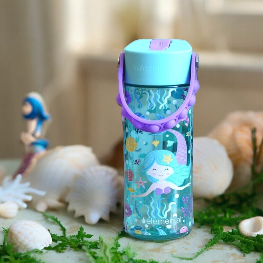 Kids Splash Water Bottle | Leak-proof Straw Lid & Fidget Popper Handle ...