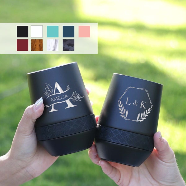 Laser Engraved Stemless Wine Glasses - Etsy
