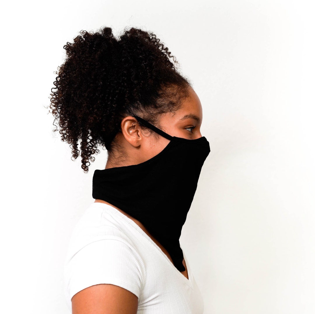 Black Neck Gaiter With Filter Pocket for Men and Women With, 3D Nose ...