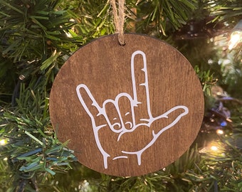 ASL I Love You Ornament ASL Gift I Love You Gift Sign - Etsy