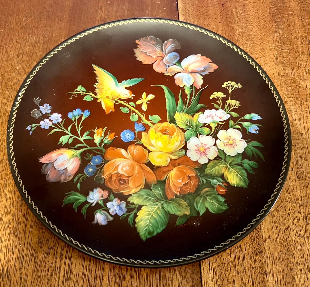 1991 Beadex Porcelain Collector Plate, Floral Bird Design - Etsy