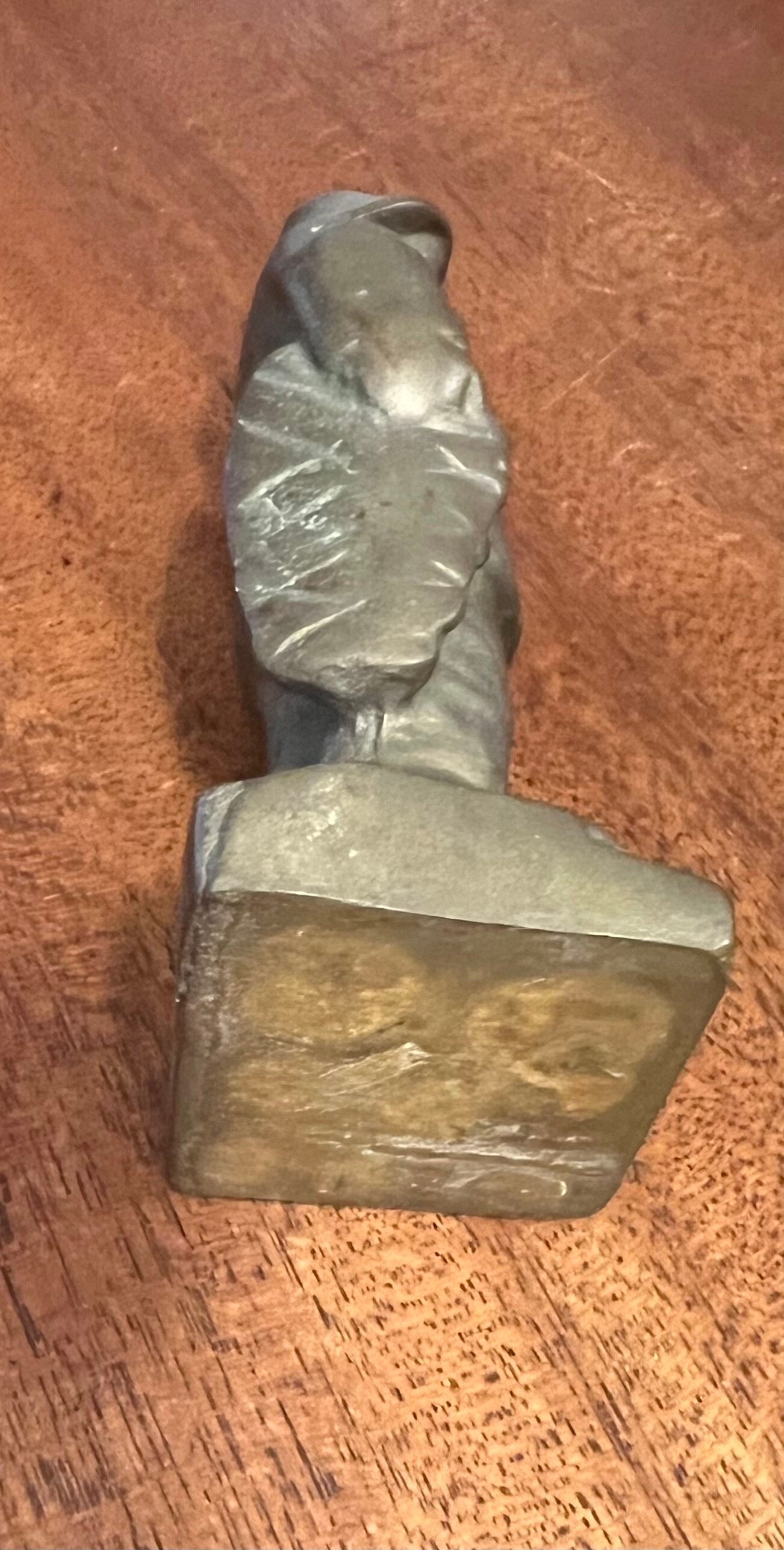 Vintage Solid Brass Fisherman Statue, Sea Captain Figurine, Metal ...