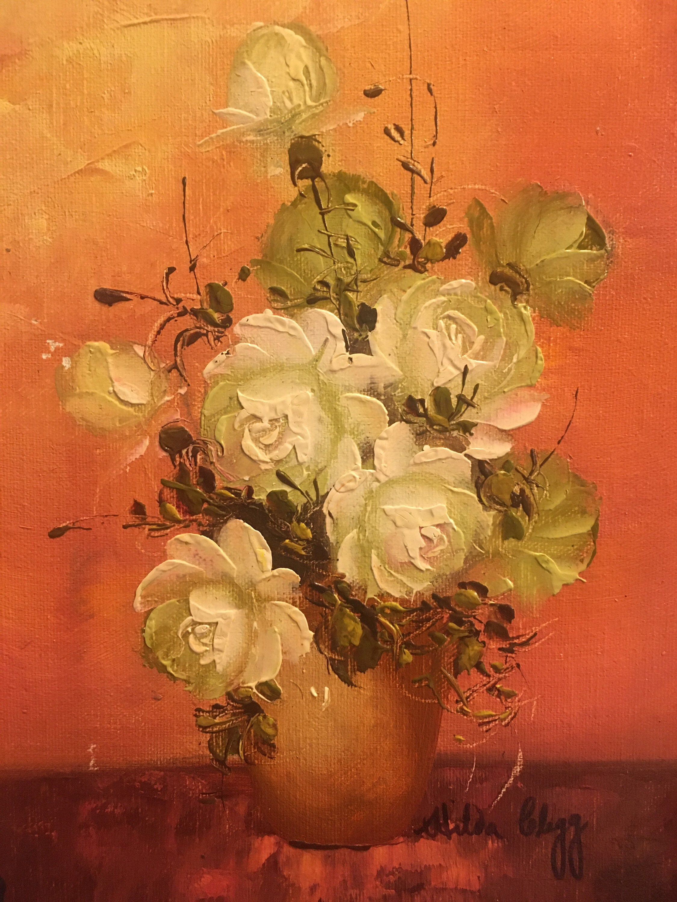 Hilda Clegg Oil on Board Floral Painting, 8 X 10 Painting, Clegg Roses ...