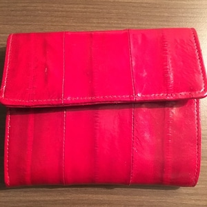Vintage Red Eel Skin Wallet, Women's Coin Purse - Etsy