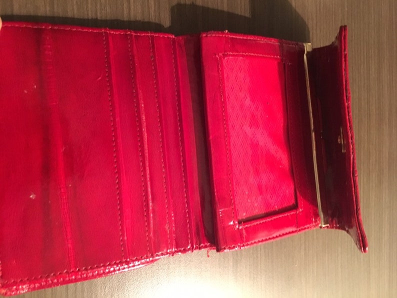 Vintage Red Eel Skin Wallet, Women's Coin Purse, Handbag Accessory, Red ...