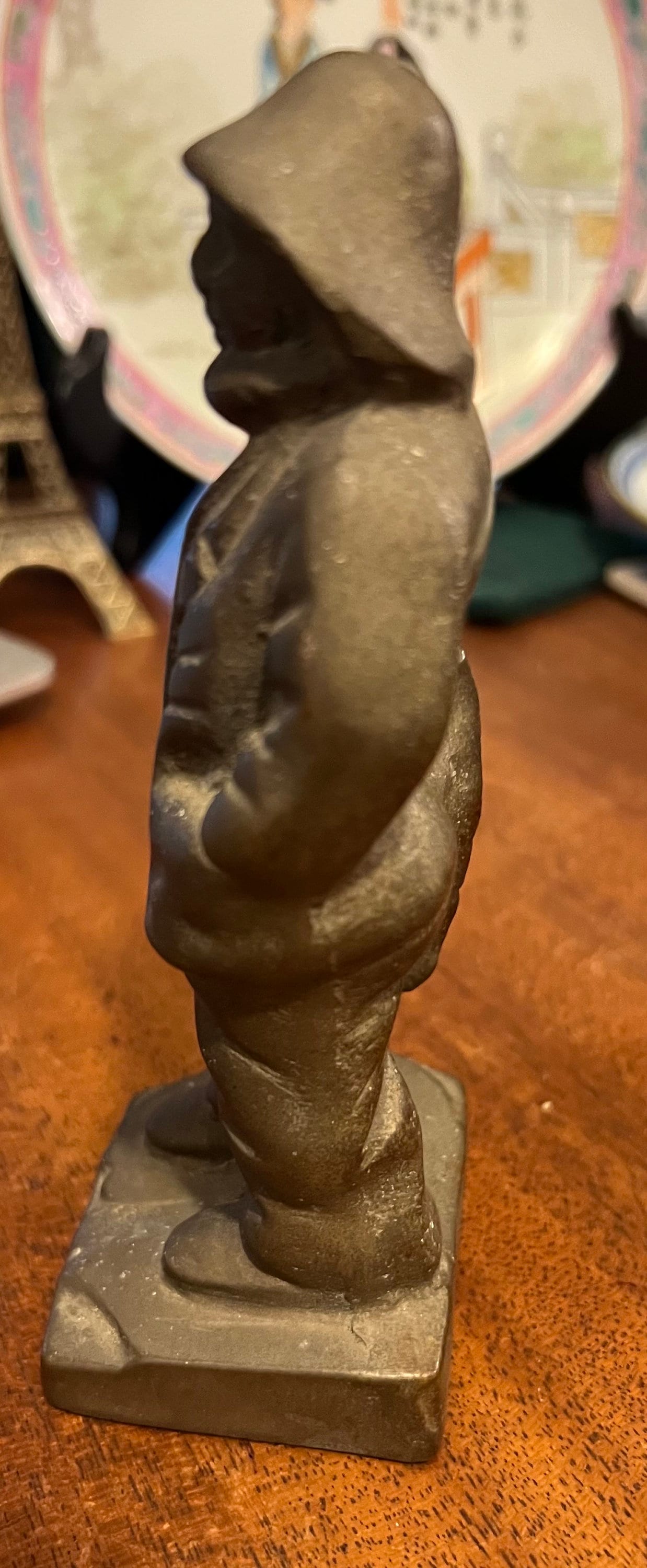 Vintage Solid Brass Fisherman Statue, Sea Captain Figurine, Metal ...