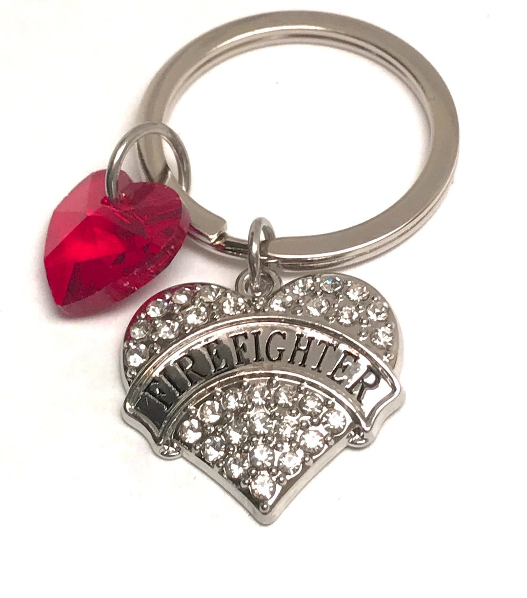 Firefighter Gifts Keychain Fire Wife Gift for A Firemans Wife Crystal ...