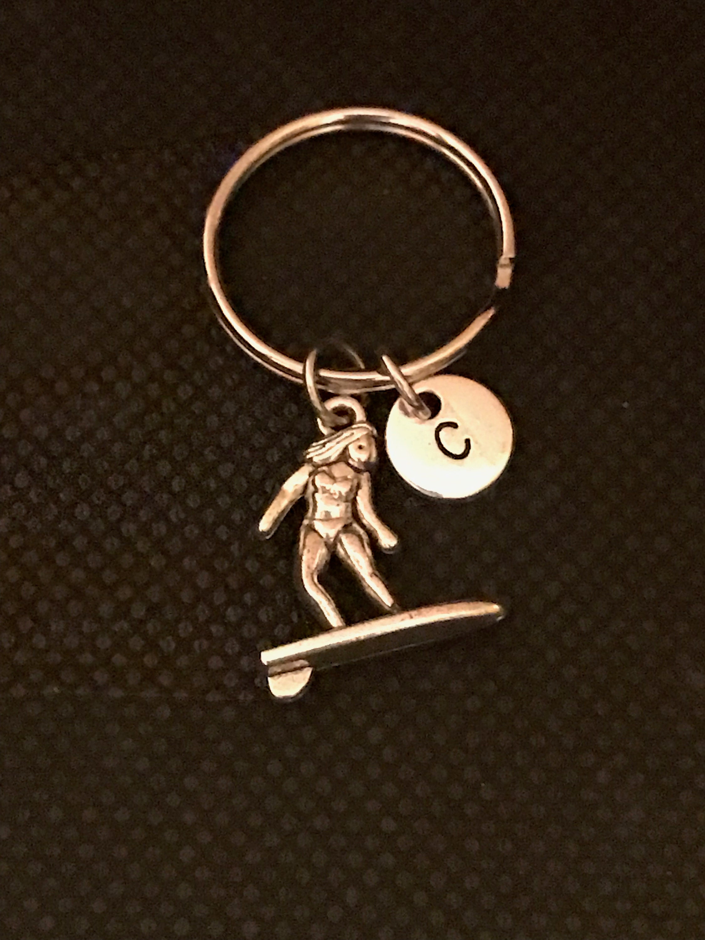 Personalized Surfer Keychain Surfing Ocean Life Keyring Surfer Gifts ...