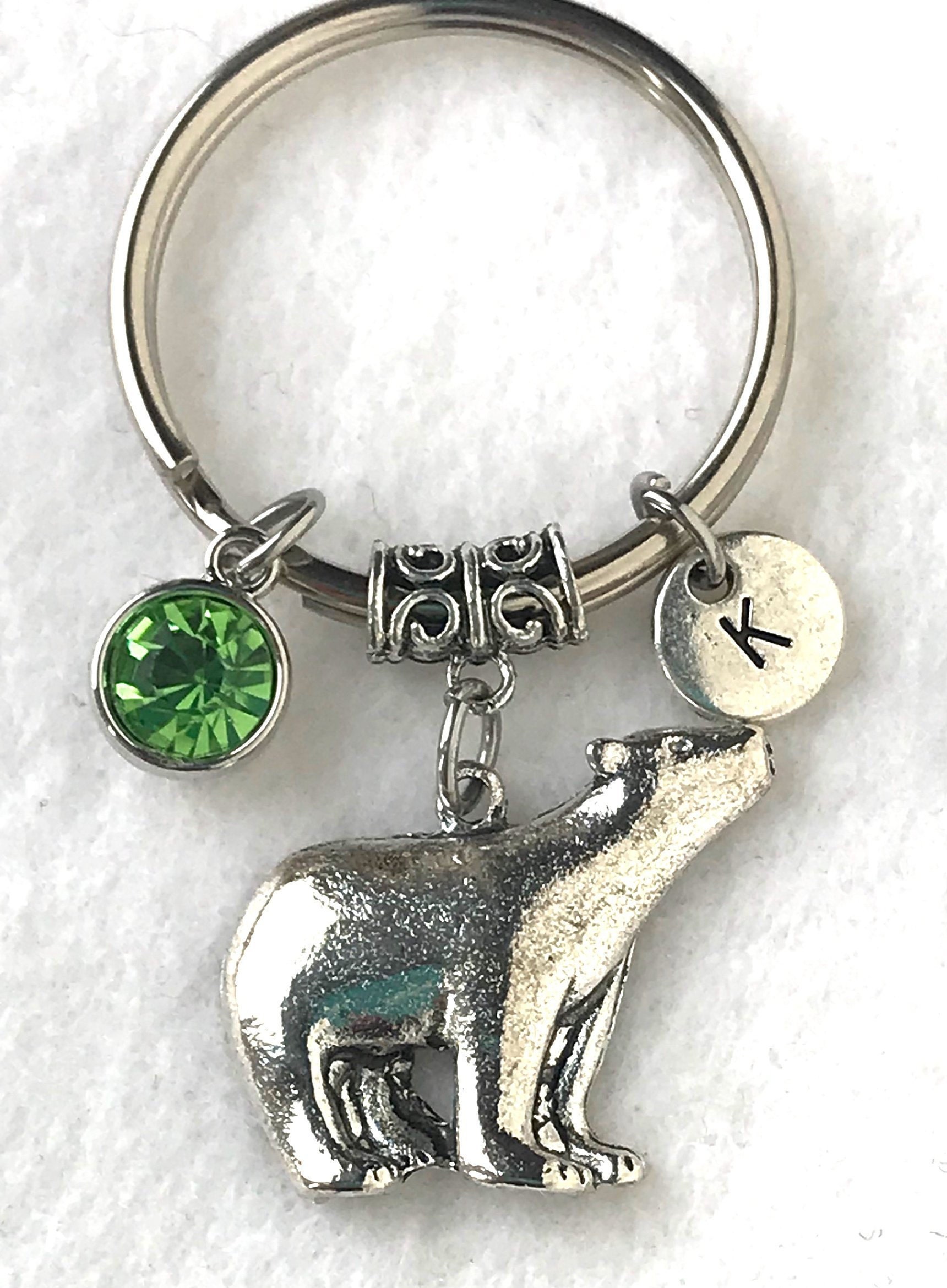 Personalized Polar Bear Keychain Polar Bear Keyring Polar Bear Gift Ice ...