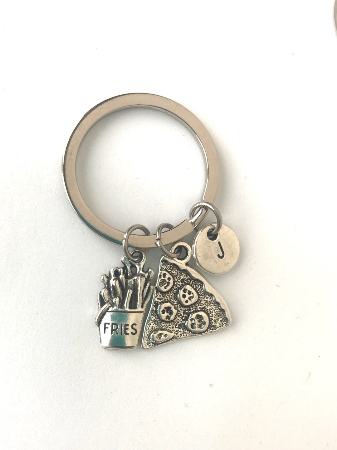 Personalized Junk Food Keychain Pizza Keychain Junk Food Keyring Pizza ...