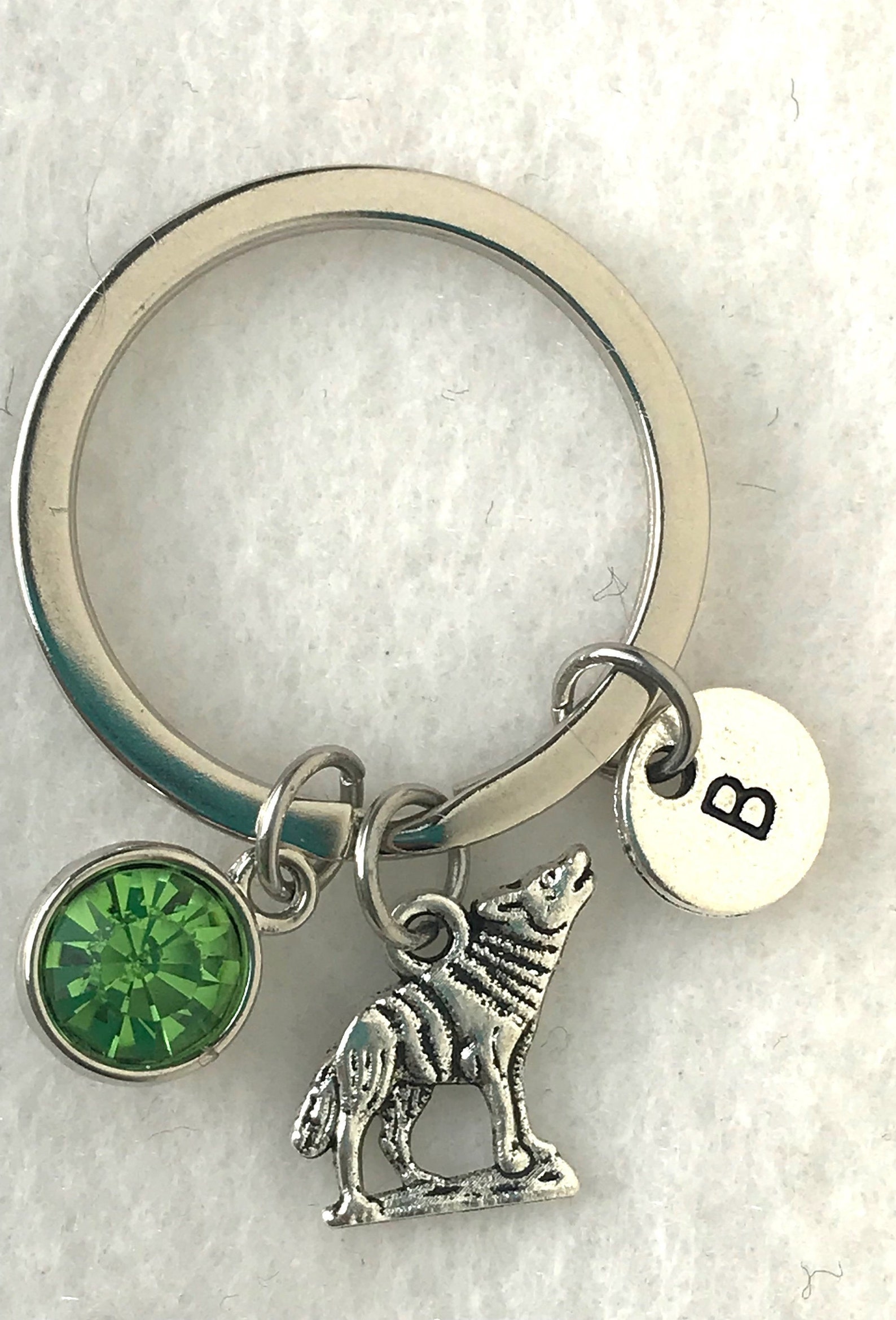 Personalized Wolf Keychain Wolf Pendant Wolf Charm Wildlife Keyring ...