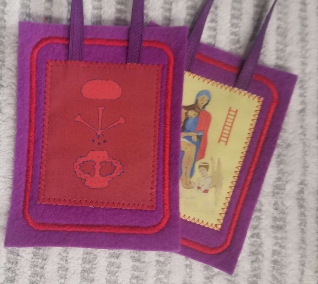 Purple Violet All Wool Strap Scapular Blessing and Protection - Etsy