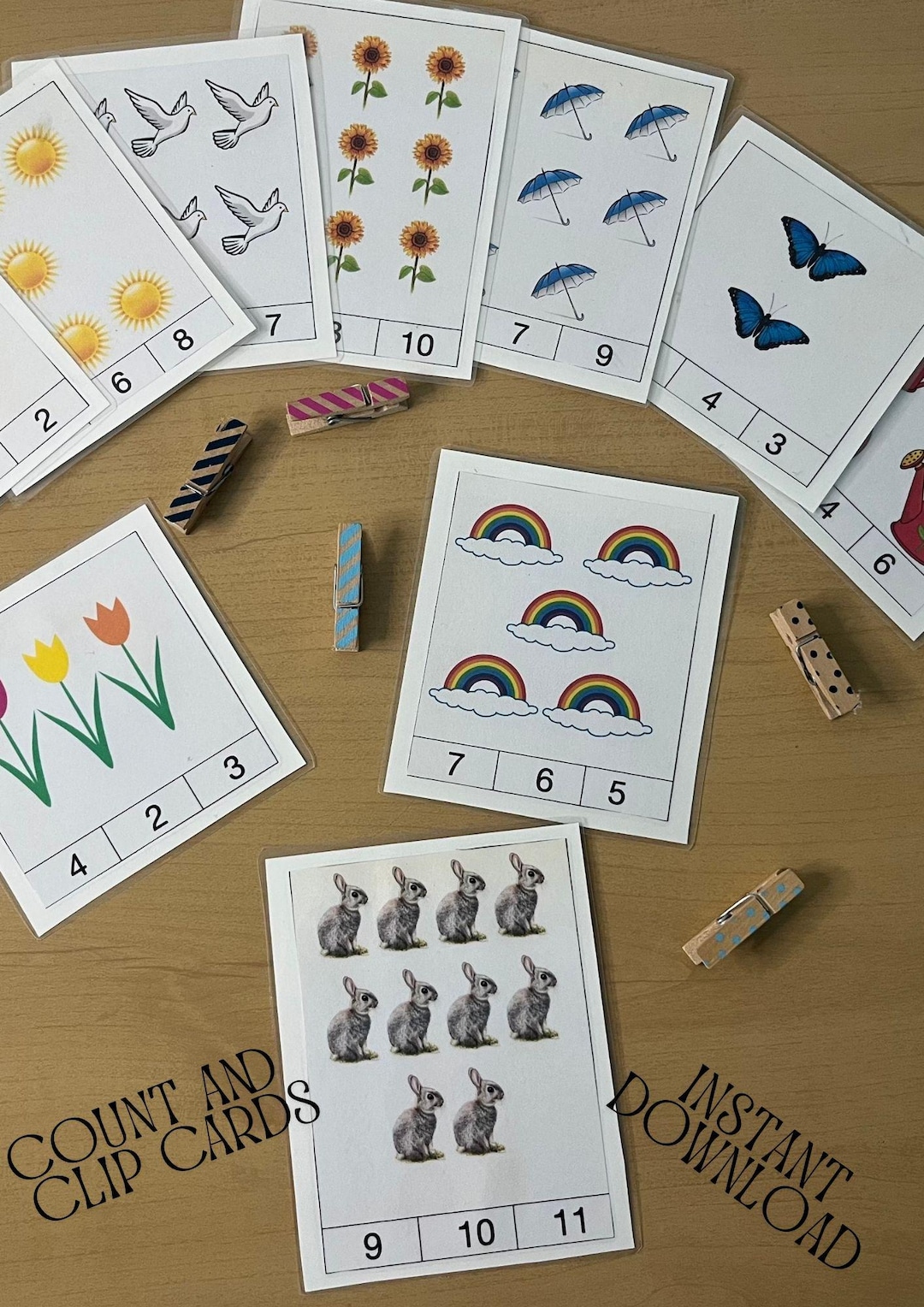 Count and Clip Cards - Etsy