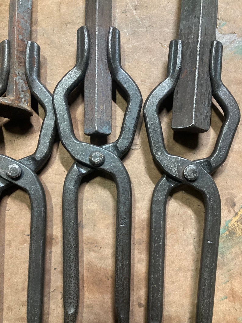Blacksmith V Bolt Tongs 6 Piece Set - Etsy