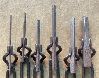 Light Duty Beginner Blacksmith Tong Set 1/4 , 3/8 , 1/2 ,and 5/8 V Bolt ...