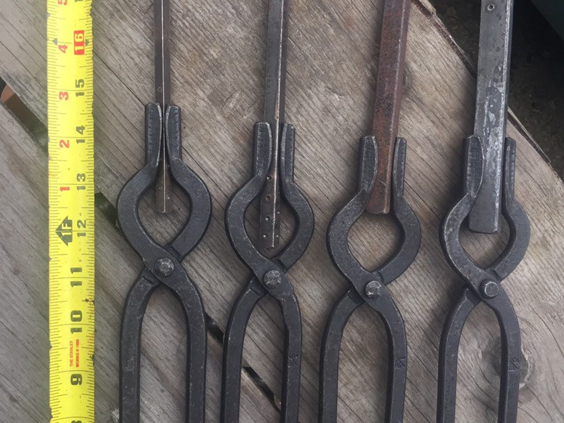 Light Duty Beginner Blacksmith Tong Set 1/4 , 3/8 , 1/2 ,and 5/8 V Bolt ...