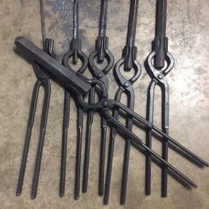 Blacksmith v bolt tongs 6 piece set | Etsy