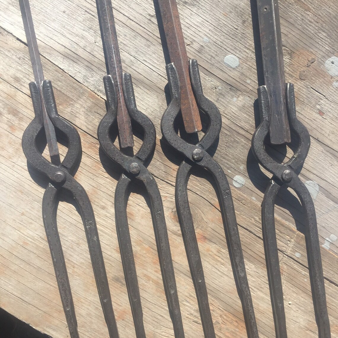 Light Duty Beginner Blacksmith Tong Set 1/4 , 3/8 , 1/2 ,and 5/8 V Bolt ...