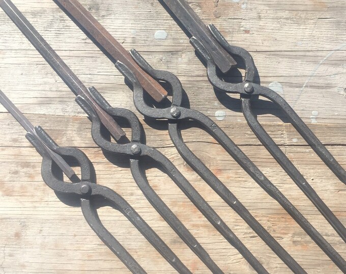 Light Duty Beginner Blacksmith Tong Set 1/4 , 3/8 , 1/2 ,and 5/8 V Bolt ...