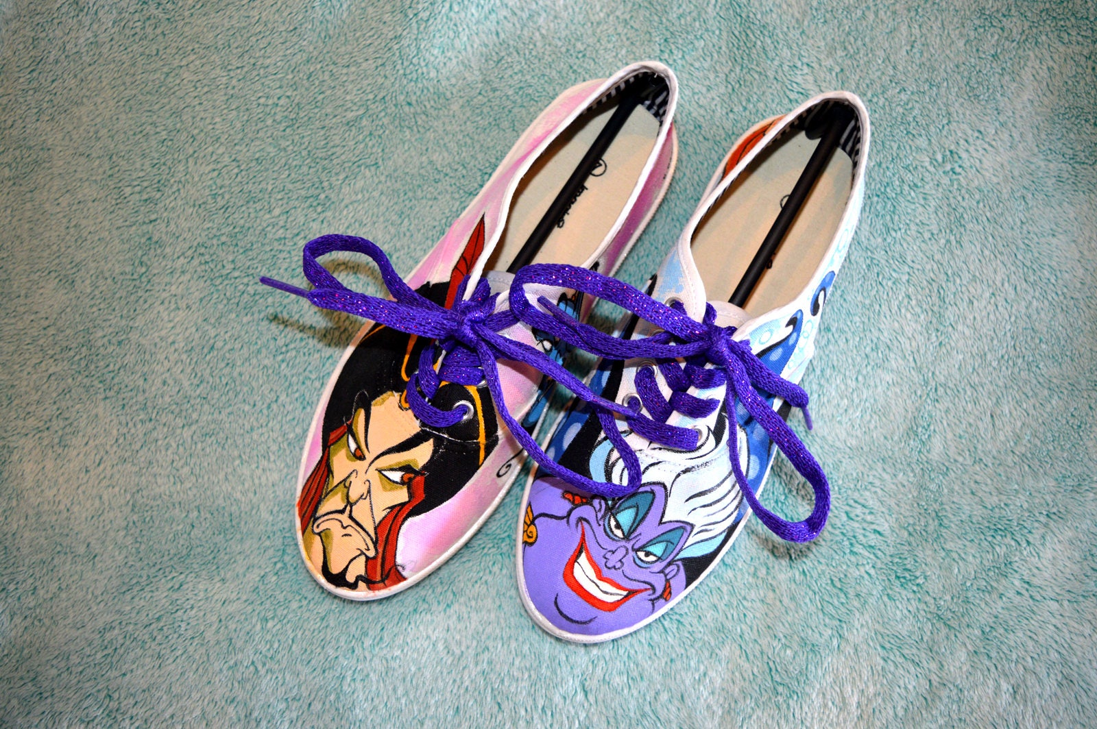 Aladdin and Little Mermaid Villains One of a Kind Shoes - Etsy